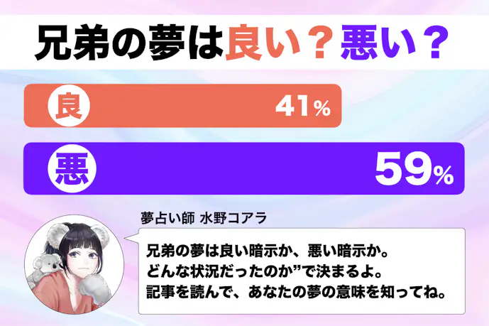 【夢占い】兄弟の夢の意味|スピリチュアル的な暗示を診断! スマート夢占い Part 2